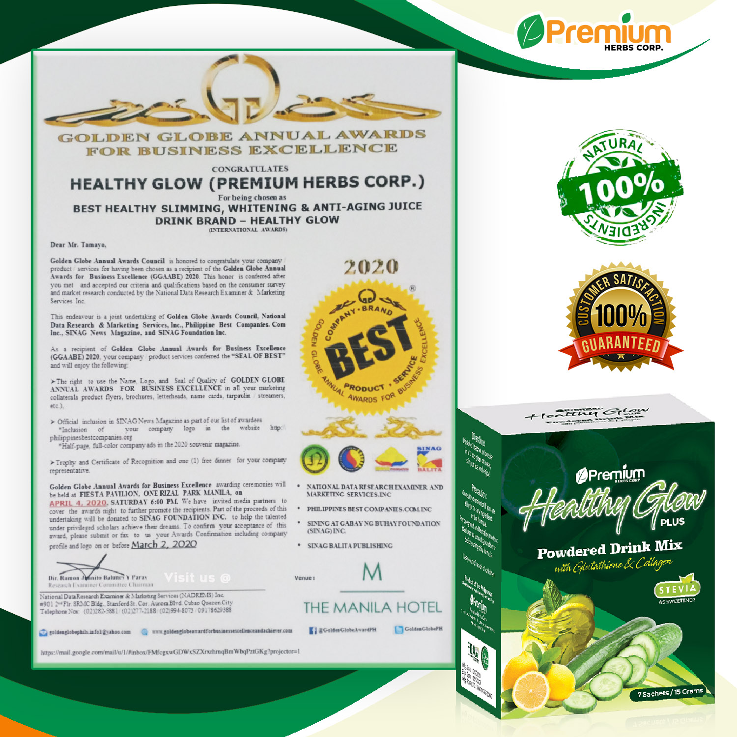 PHC02-A Healthyglow Plus (7 sachets, New Box Label) Intensive slimming ...