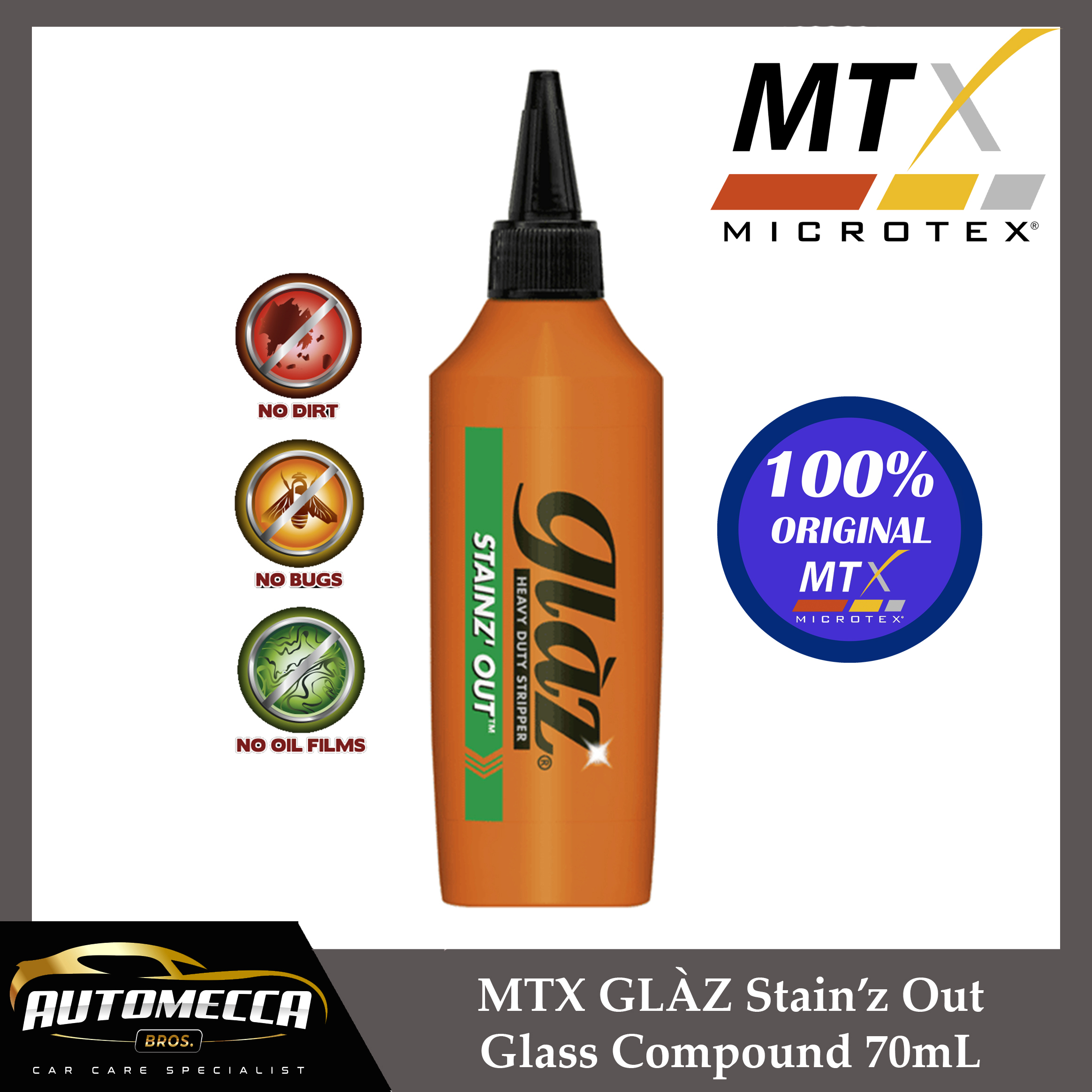 MTX GLAZ Stainz' Out Glass Compound 70mL | Glass & Headlamp | Lazada PH