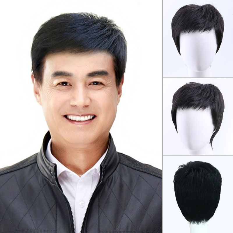 Peluka panlalaki maikling buhok tunay na buhok sutla board pulgada flat ...
