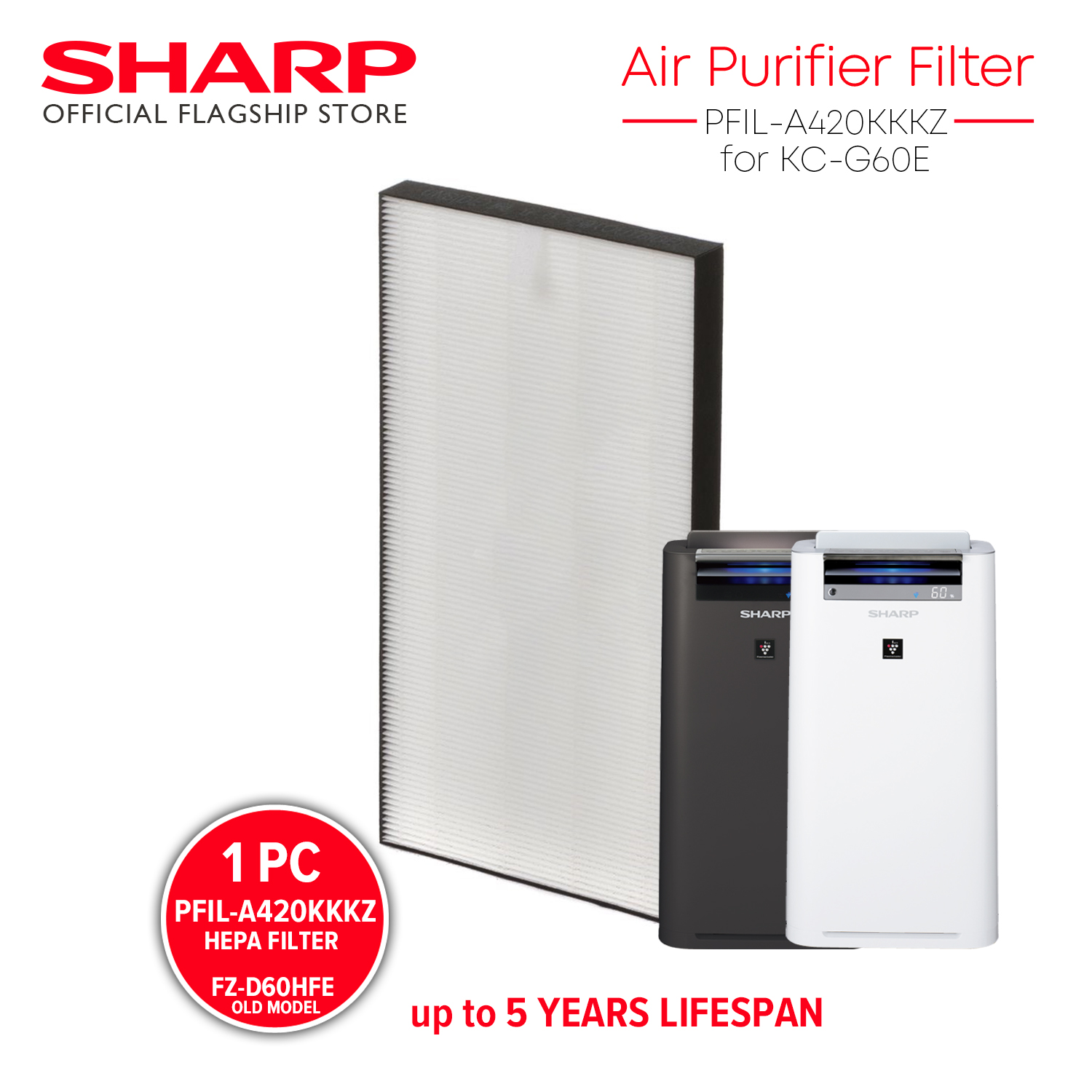 Filter For SHARP KC-G60E Air Purifier Hepa Filter PFIL-A420KKKZ (FZ ...