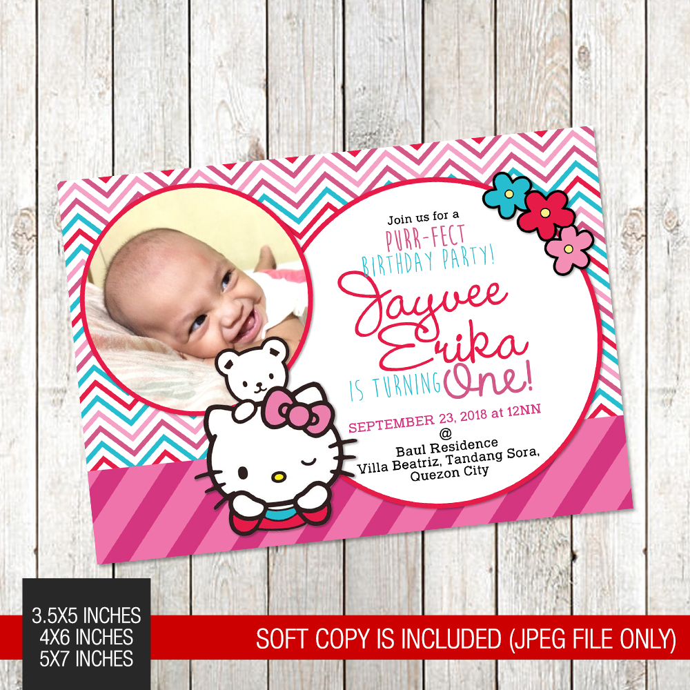 Hello Kitty Christening Invitations