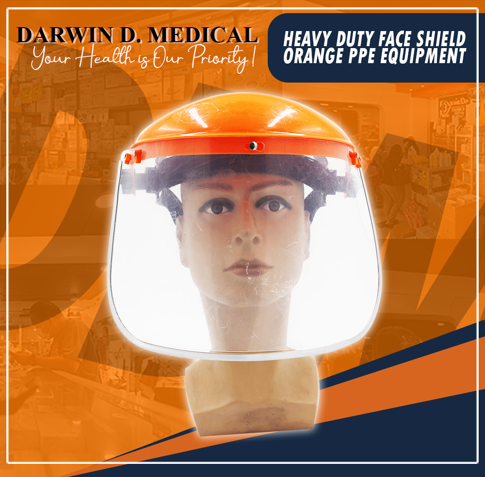 HEAVY DUTY FACE SHIELD ORANGE PPE EQUIPMENT | Lazada PH