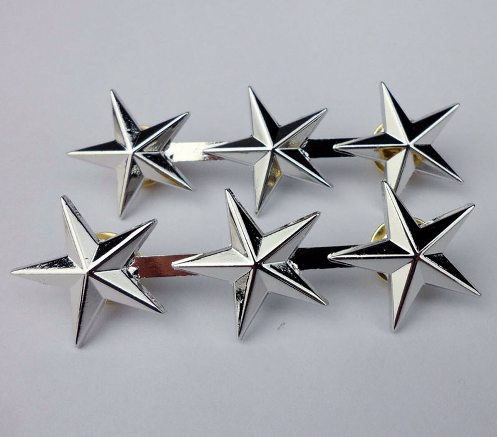 tomwang2012. Military Army Three Stars Rank Badge Pin Insignia PAIR ...