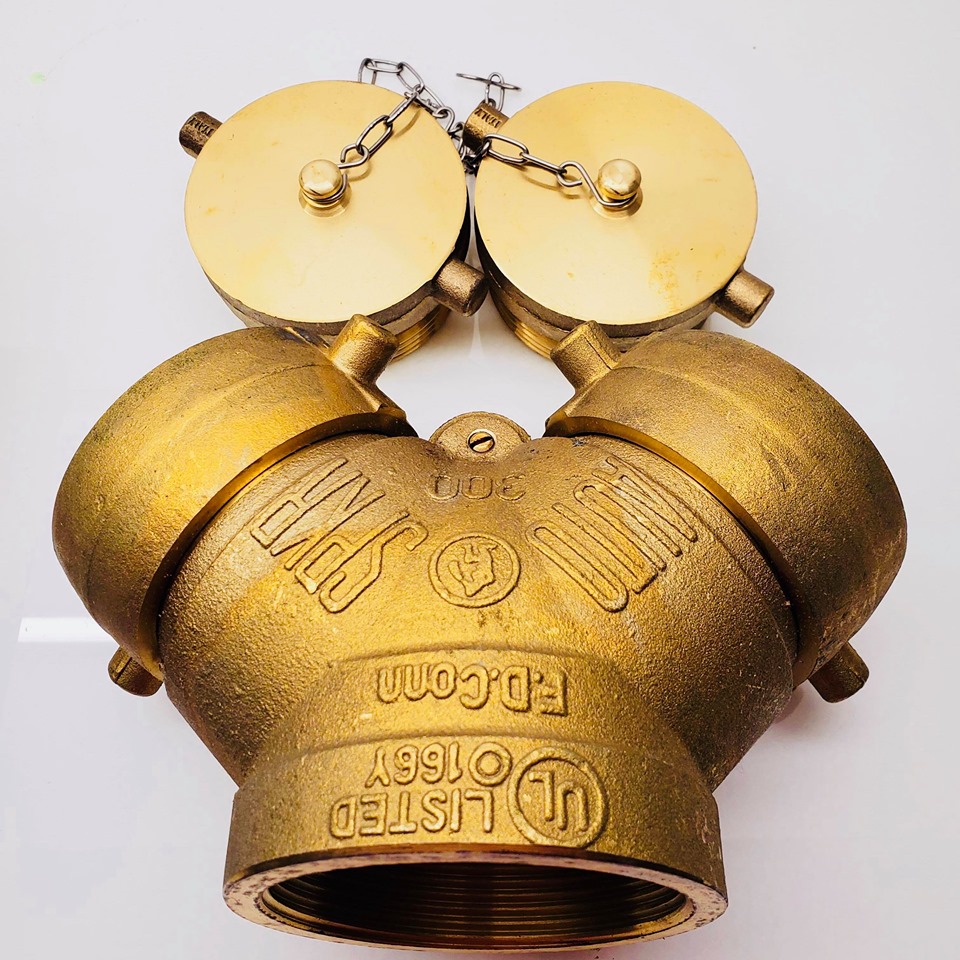 Siamese Twin 4 X 2 1/2'' X 2 1/2 inch UL FM 100 x 65 mm x 65mm Fire Department Connection for ...