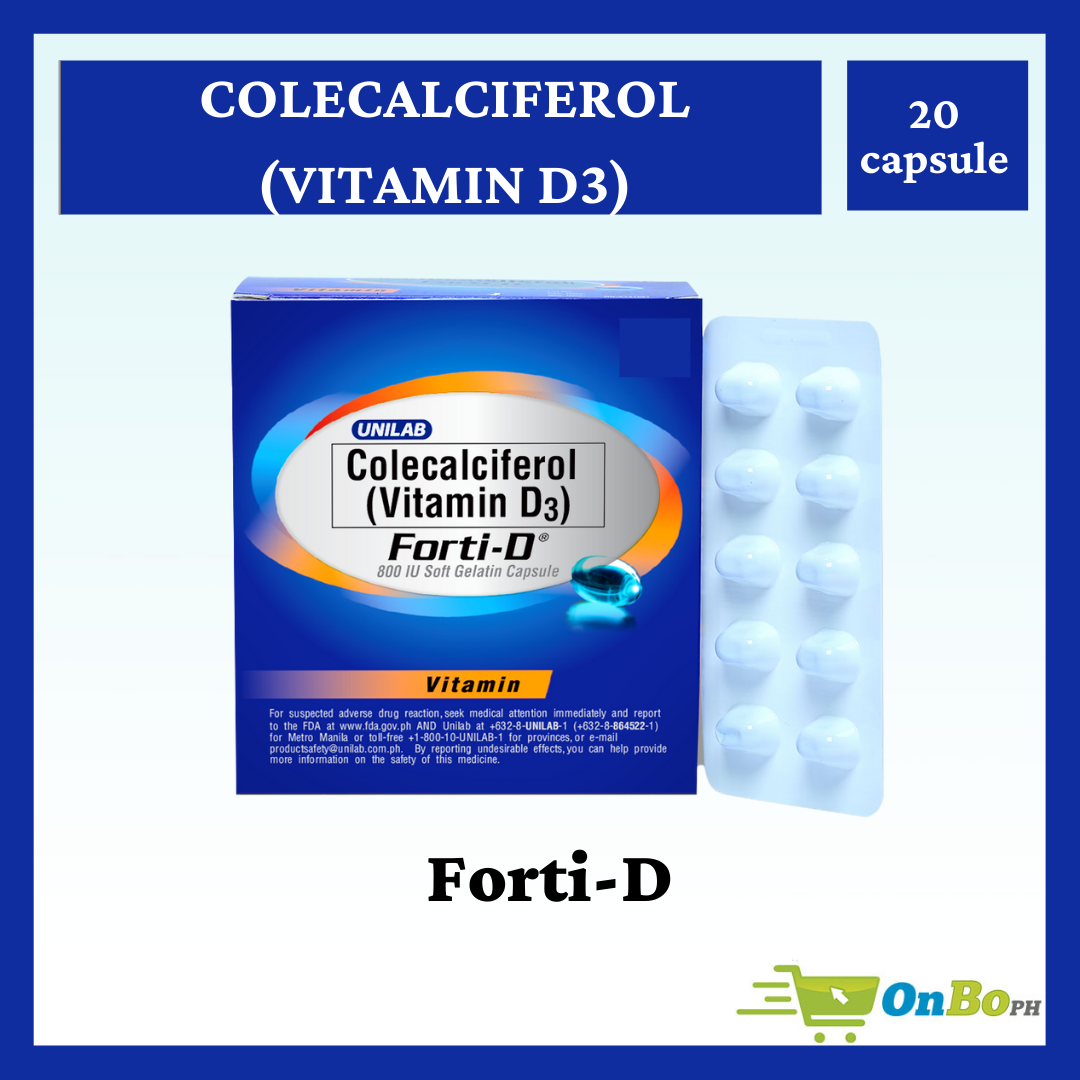 ONBO* FORTI D, Vitamin D3 (20 Softgel Capsules) | Vitamin D by Unilab ...