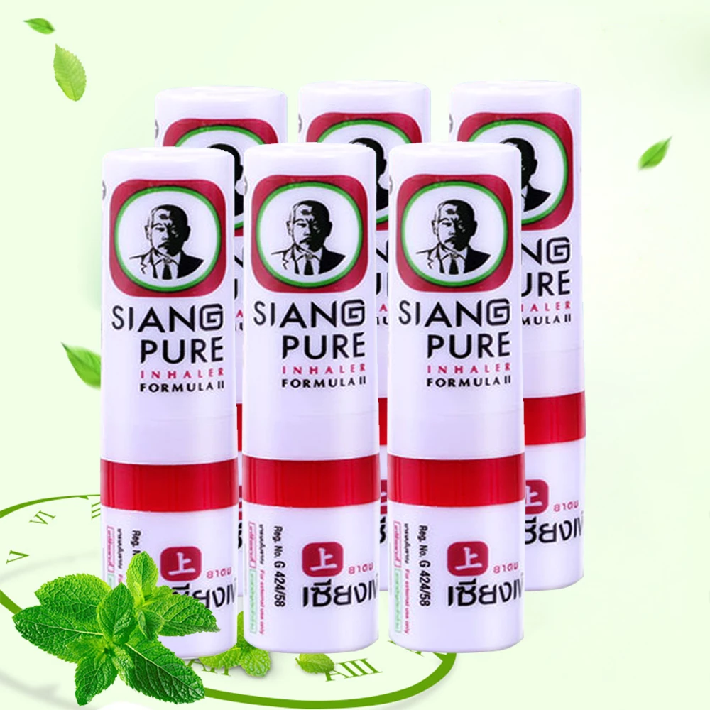 Siang Pure 2in1 Nasal Inhaler & Oil (Pack of 6) Relieves Clogged Nose ...