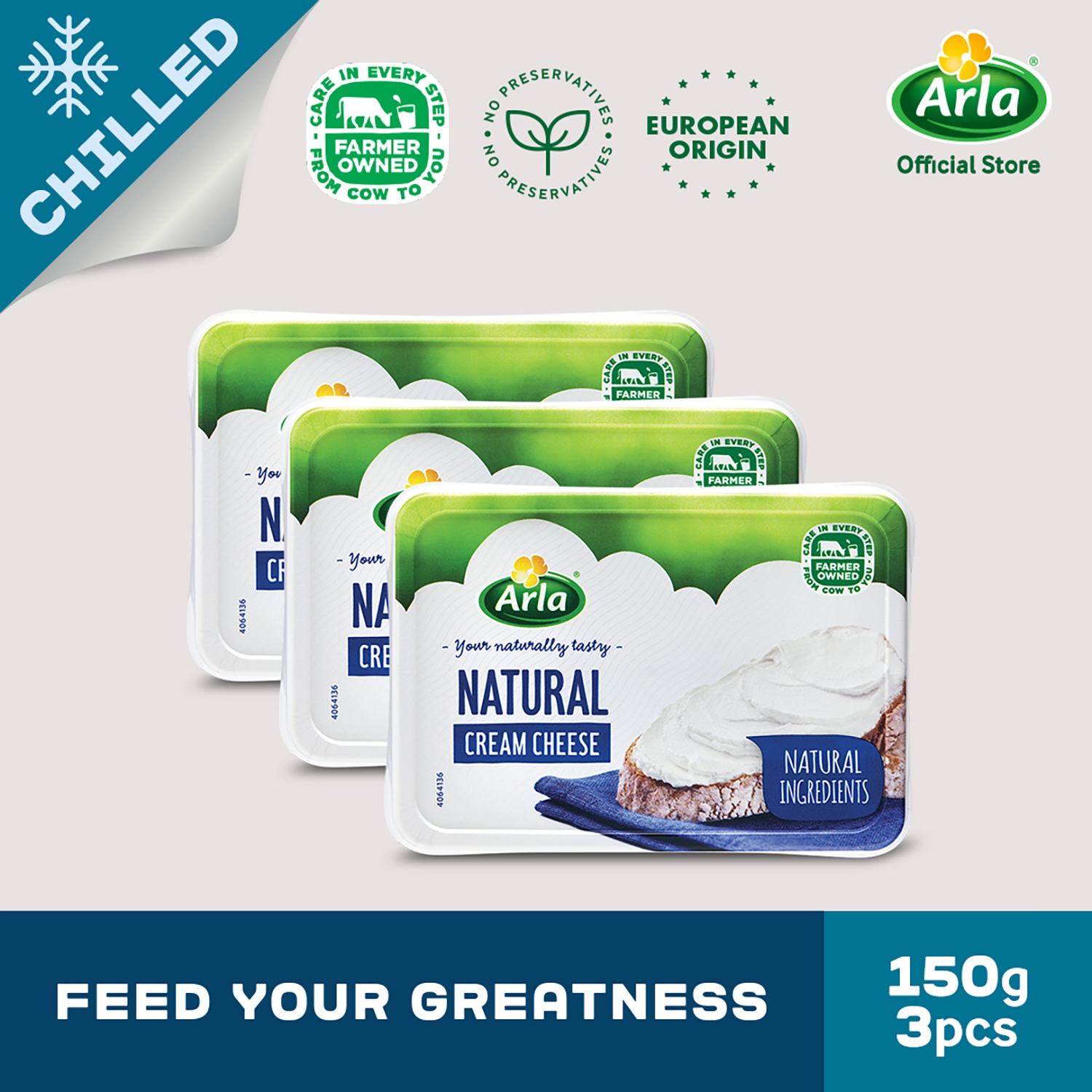 Arla Natural Cream Cheese Plain 150g 3-Pack | Lazada PH