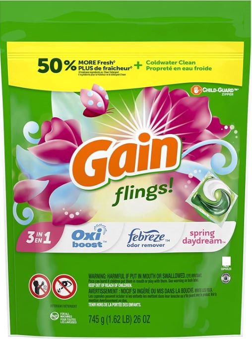 Tide Gain Flings 3-In-1 Laundry Detergent Pods | Lazada PH