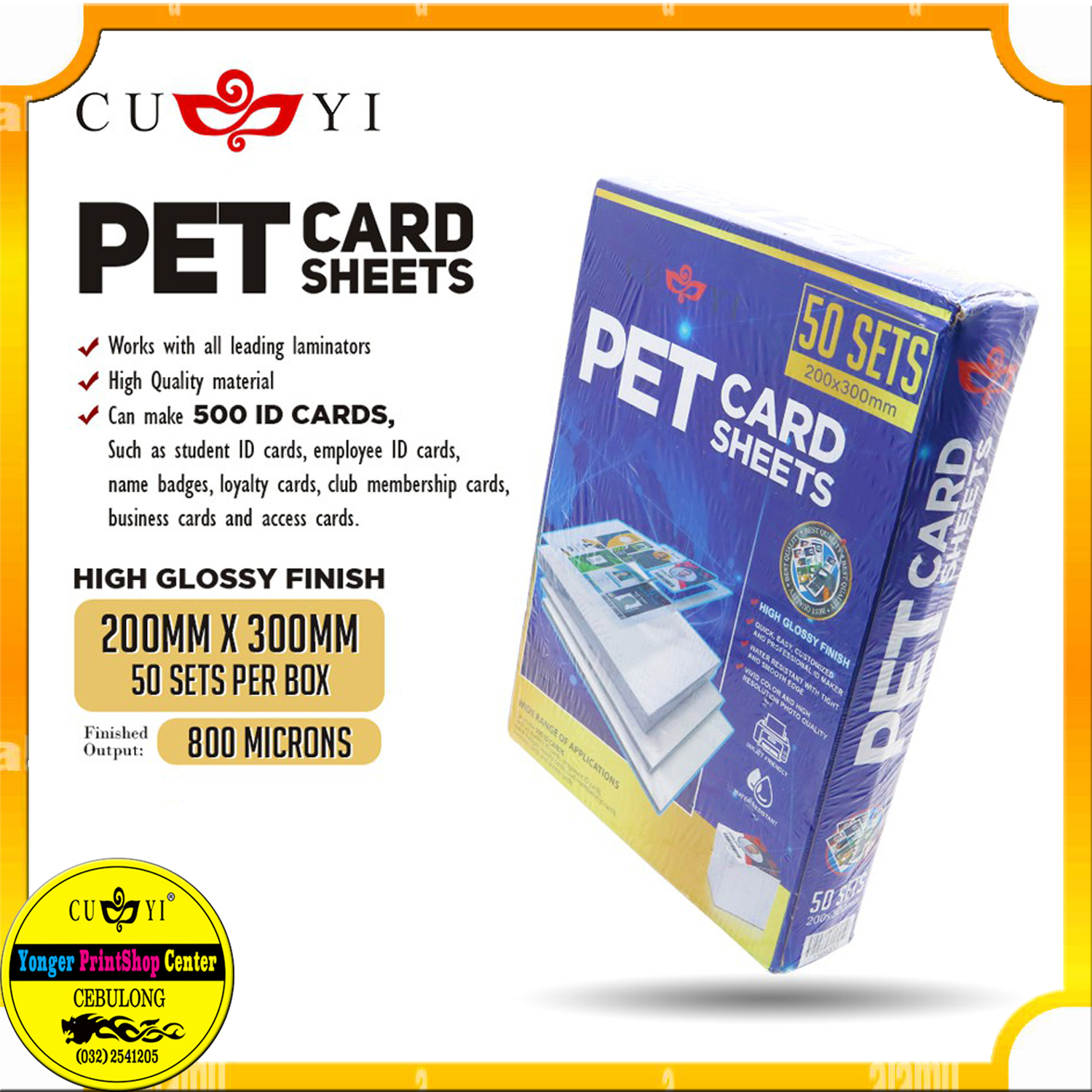 1 Pck Cuyi PET SHEET (50sets good for 500pcs id's - CEBULONG CUYI | Lazada PH