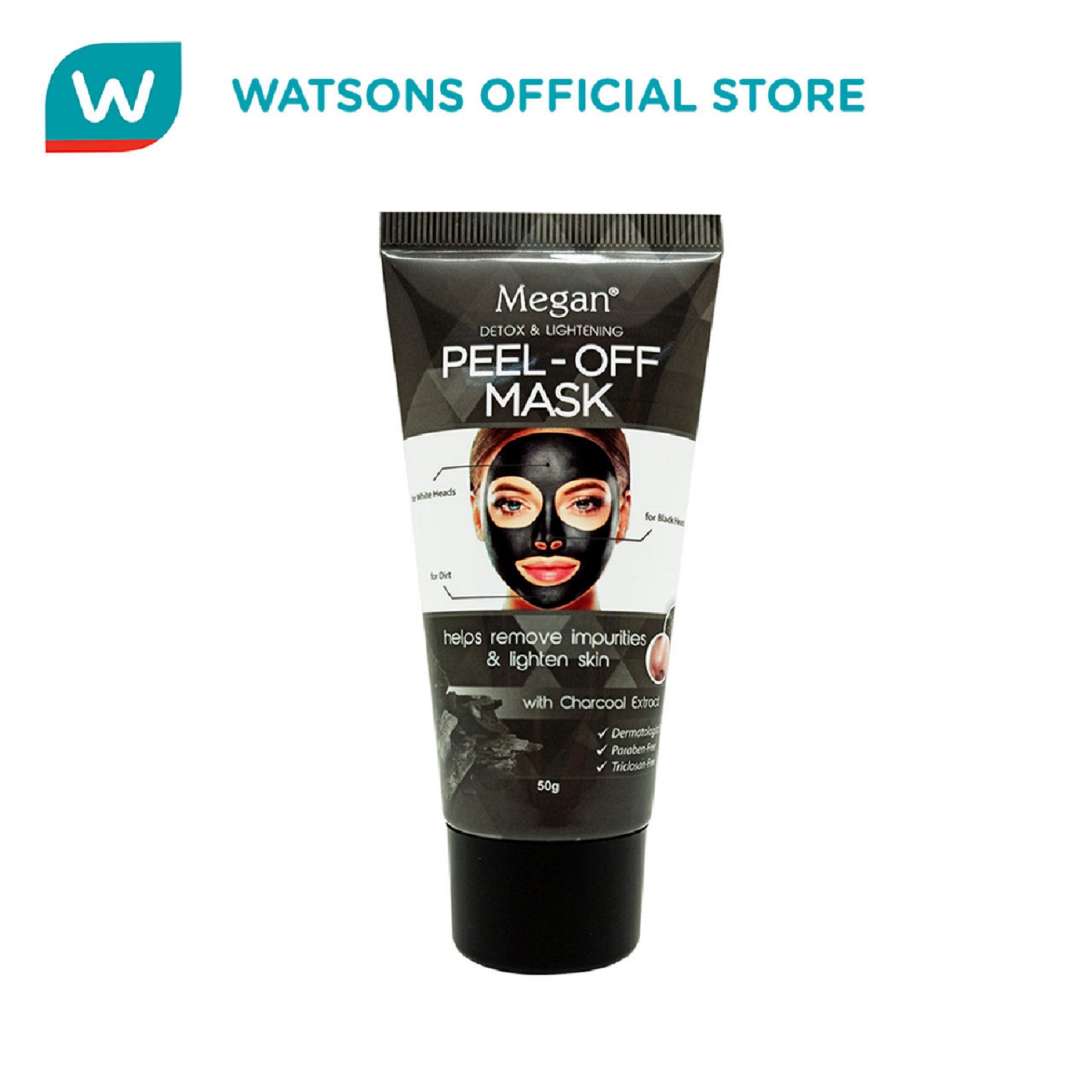 MEGAN Detox and Lightening Peel Off Mask with Charcoal Extract 50 ...