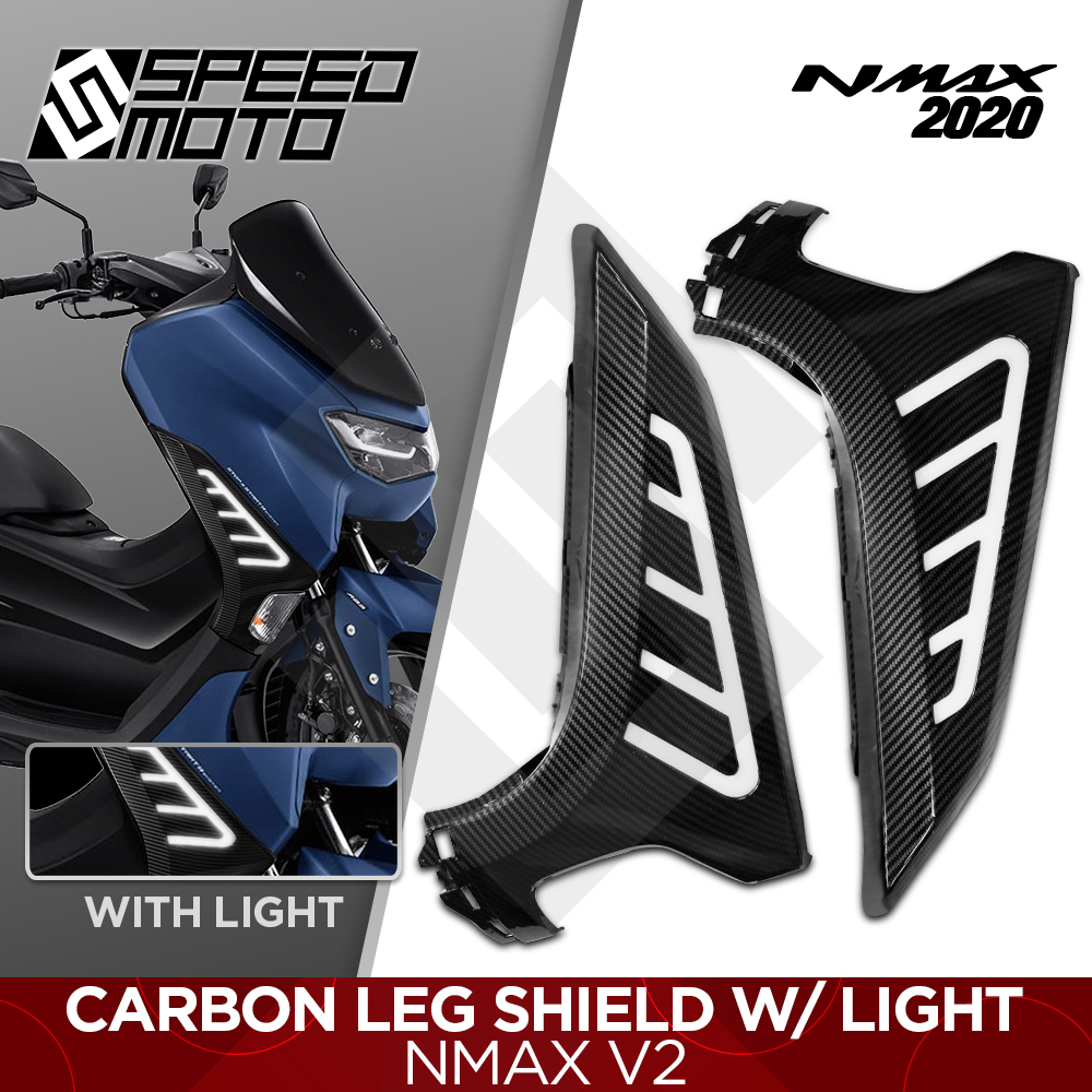 NMAX 2020 FRONT SIDE PANEL COVER LEG SHIELD CARBON WITH LED SIGNAL ...