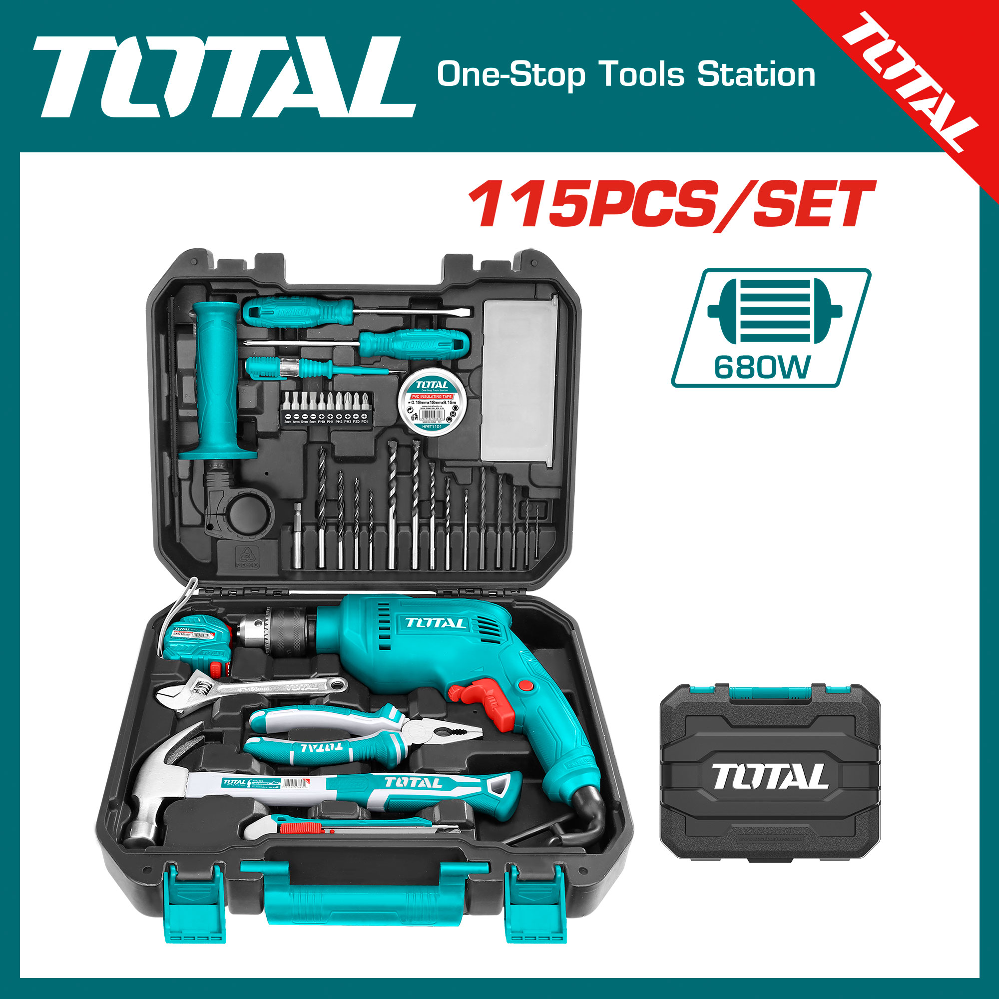 TOTAL THKTHP1152 115 Pcs Tools set | Lazada PH