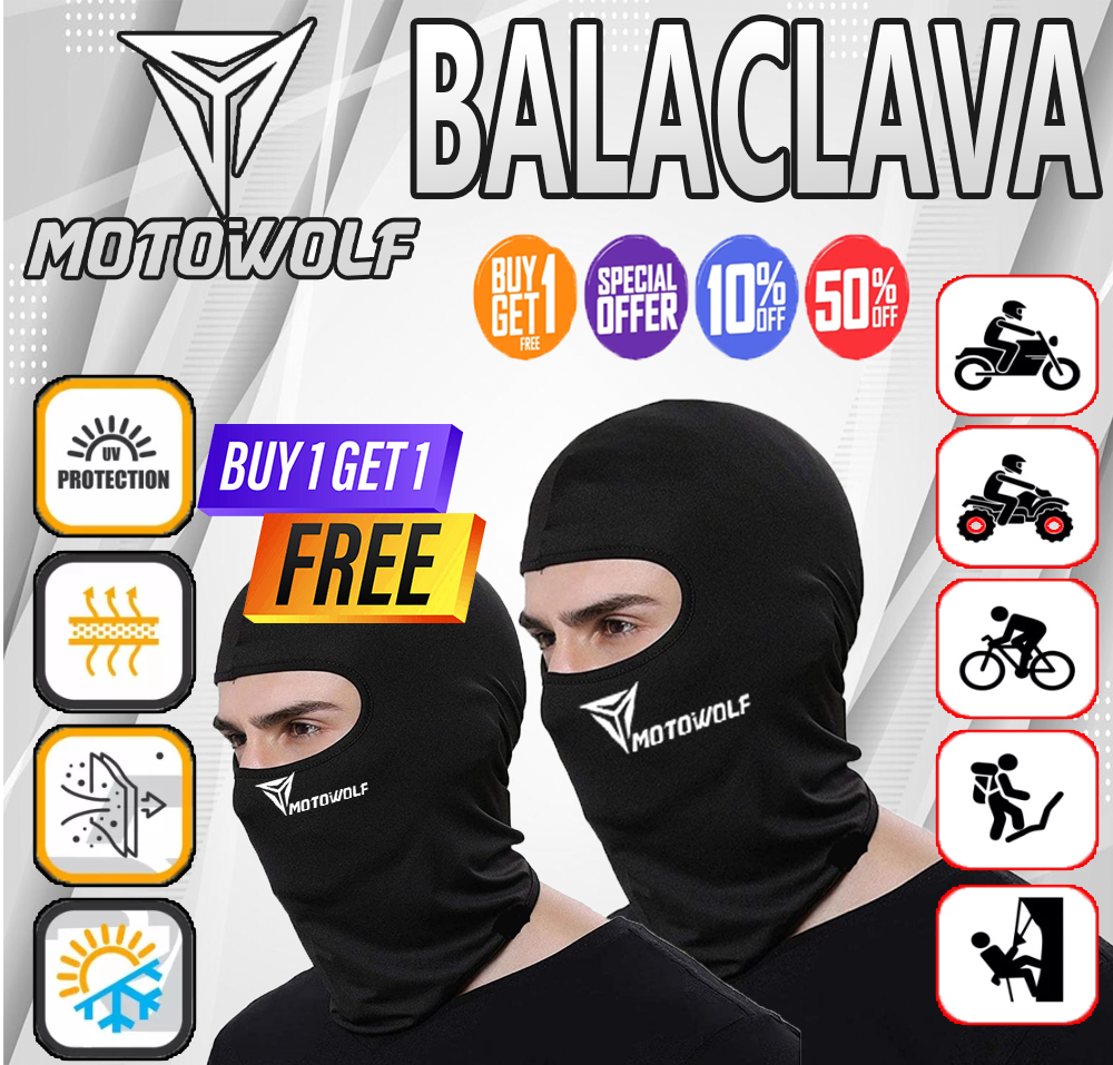 MOTOWOLF Motorcycle Balaclava Full face Mask Bonnet NO FOAM | Lazada PH