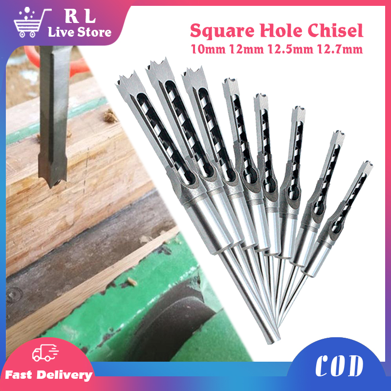 Square Hole Chisel HSS Twist Drill Bits Woodworking Drill Auger Chisel ...