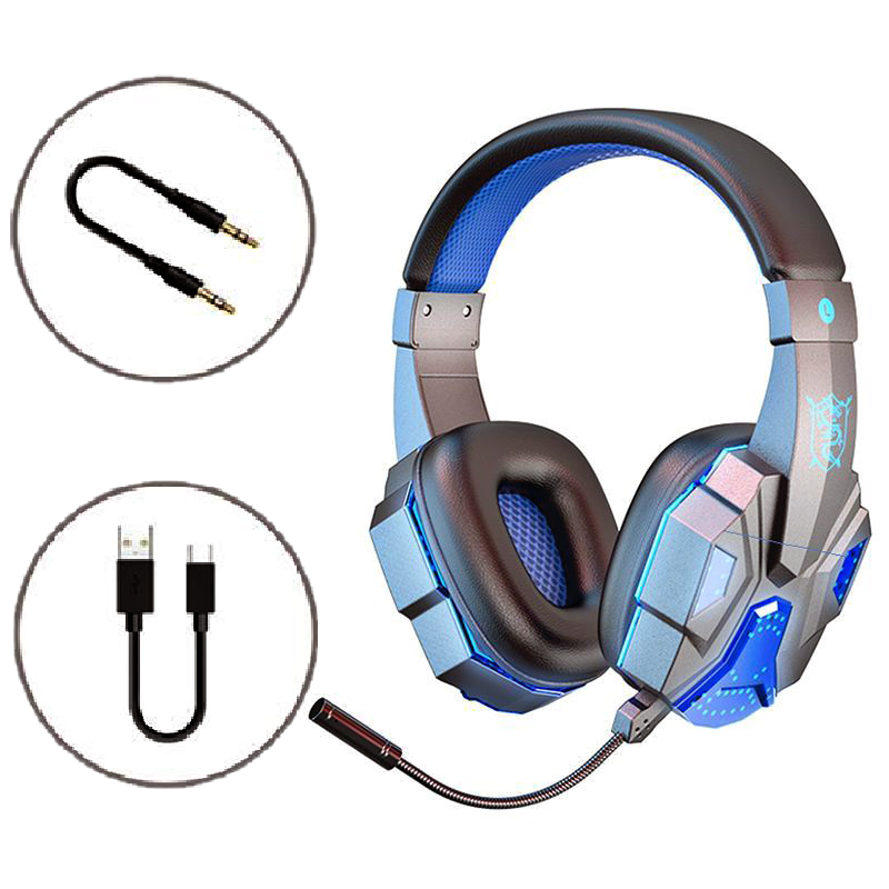 Gaming Headset Dual Mode Wireless Headphone LED Light W/Mic With ...
