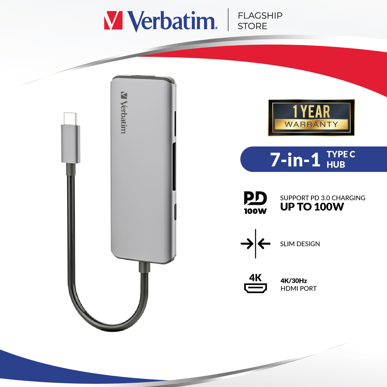 Verbatim 7-in-1 Type C Hub | Lazada PH