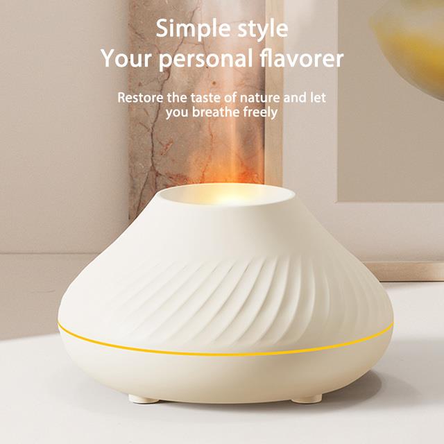 Volcanic Flame Aroma Diffuser Essential Oil Lamp 130ml USB Portable Air Humidifier with Color ...