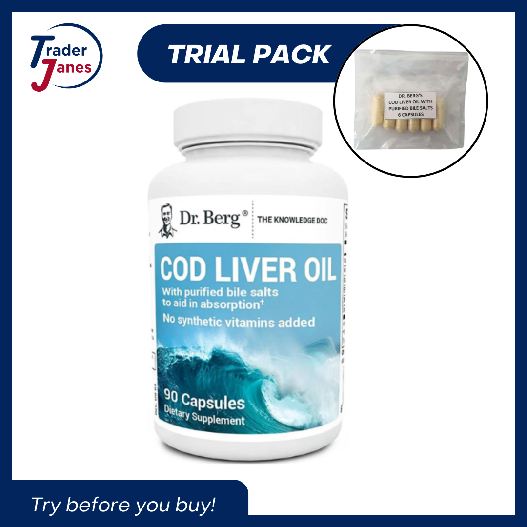 Trial Pack Dr. Bergs Cod Liver Oil with Purified Bile Salts, 6 Capsules ...