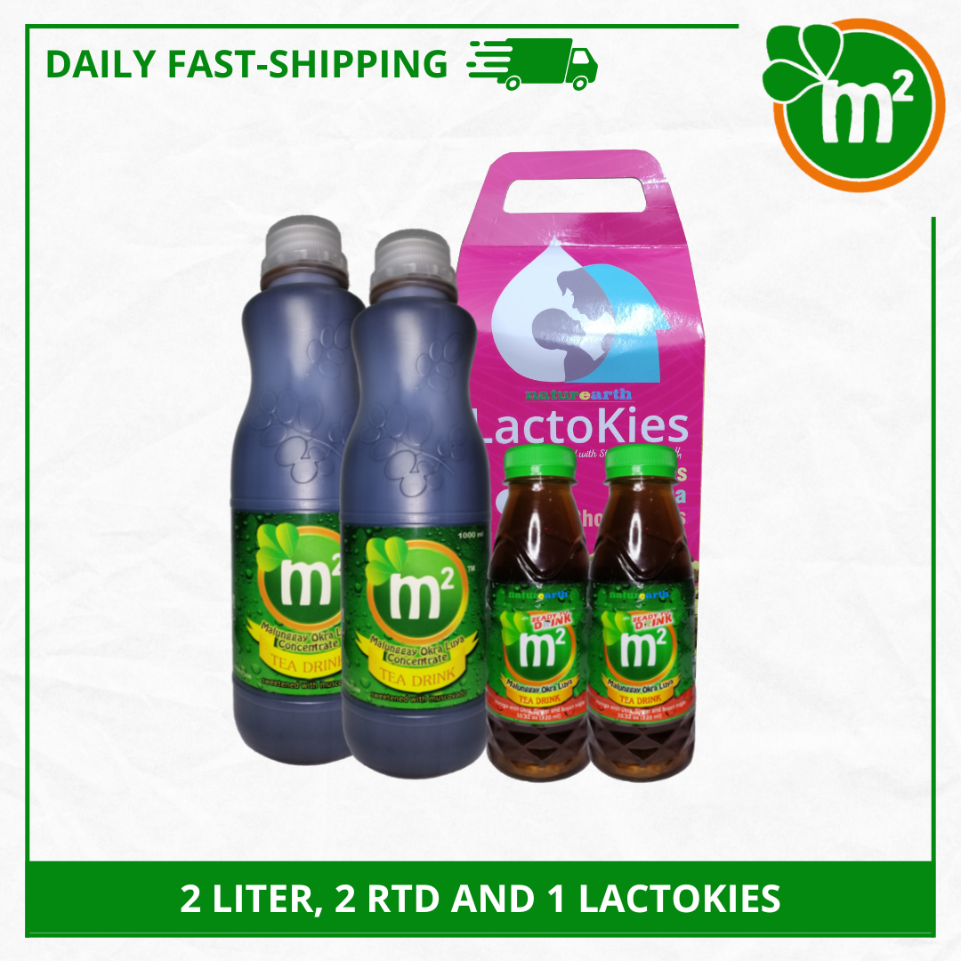 NEW STOCKS! M2 Malunggay Okra Luya Tea Drink BUNDLE DEAL with LactoKies ...