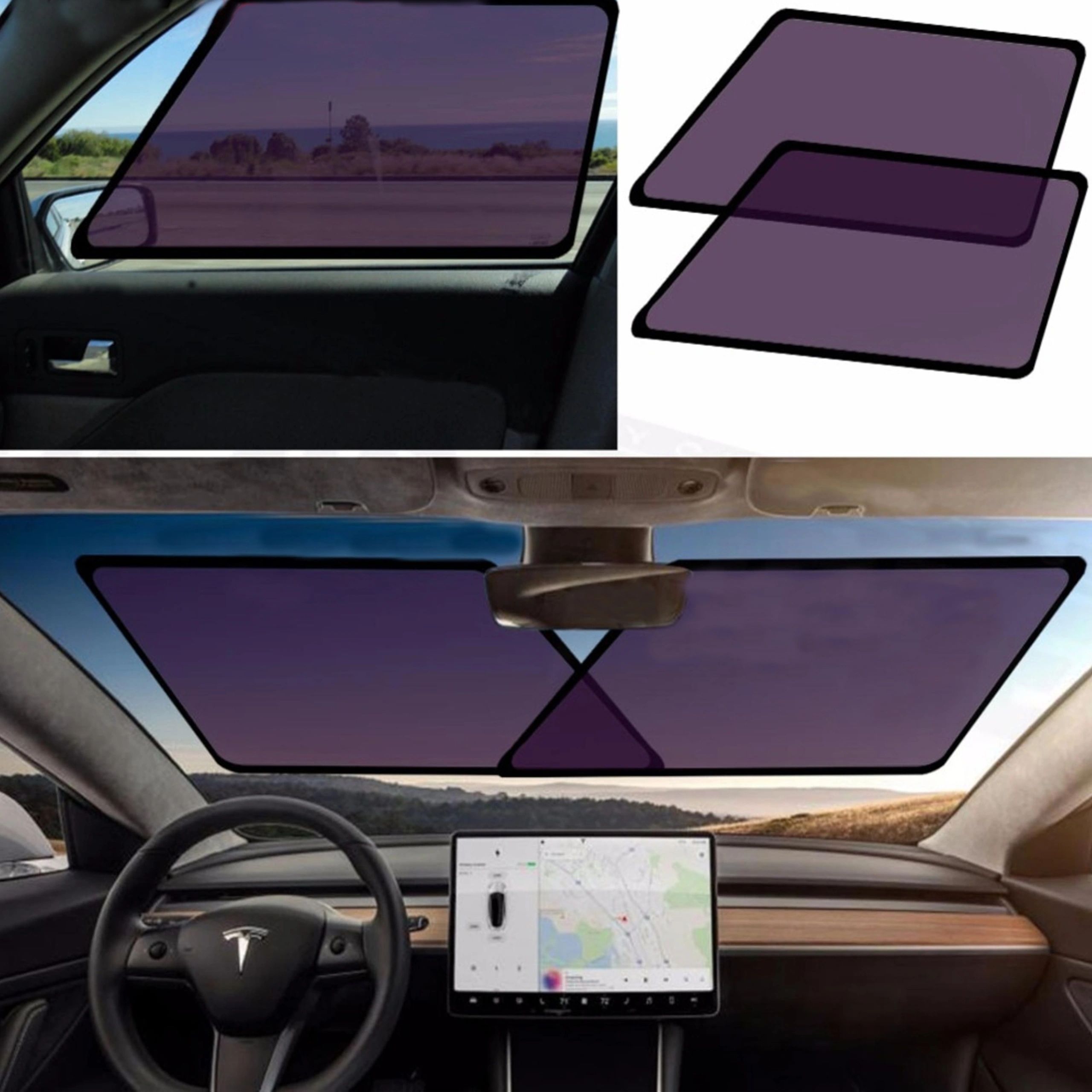 Automotive 2 Pieces Car Window Side Sun Shade Cover Block Static Cling ...