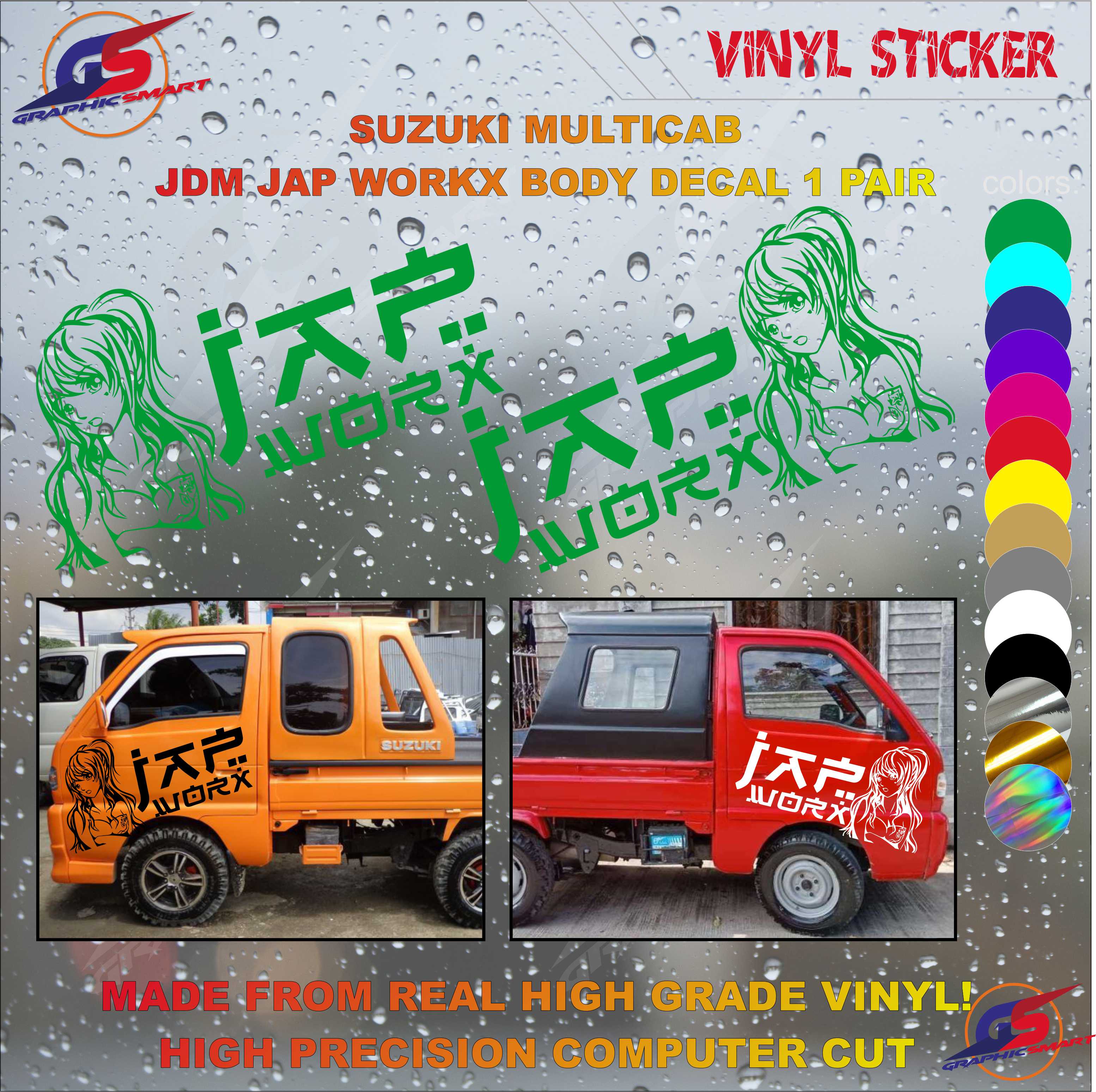Suzuki Multicab Body Decals - JAP WORKX Anime JDM High Quality Vinyl ...