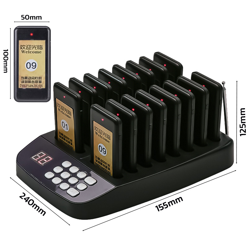 *Free design stickers*beeper pager 16in1 500m transmission order buzzer ...