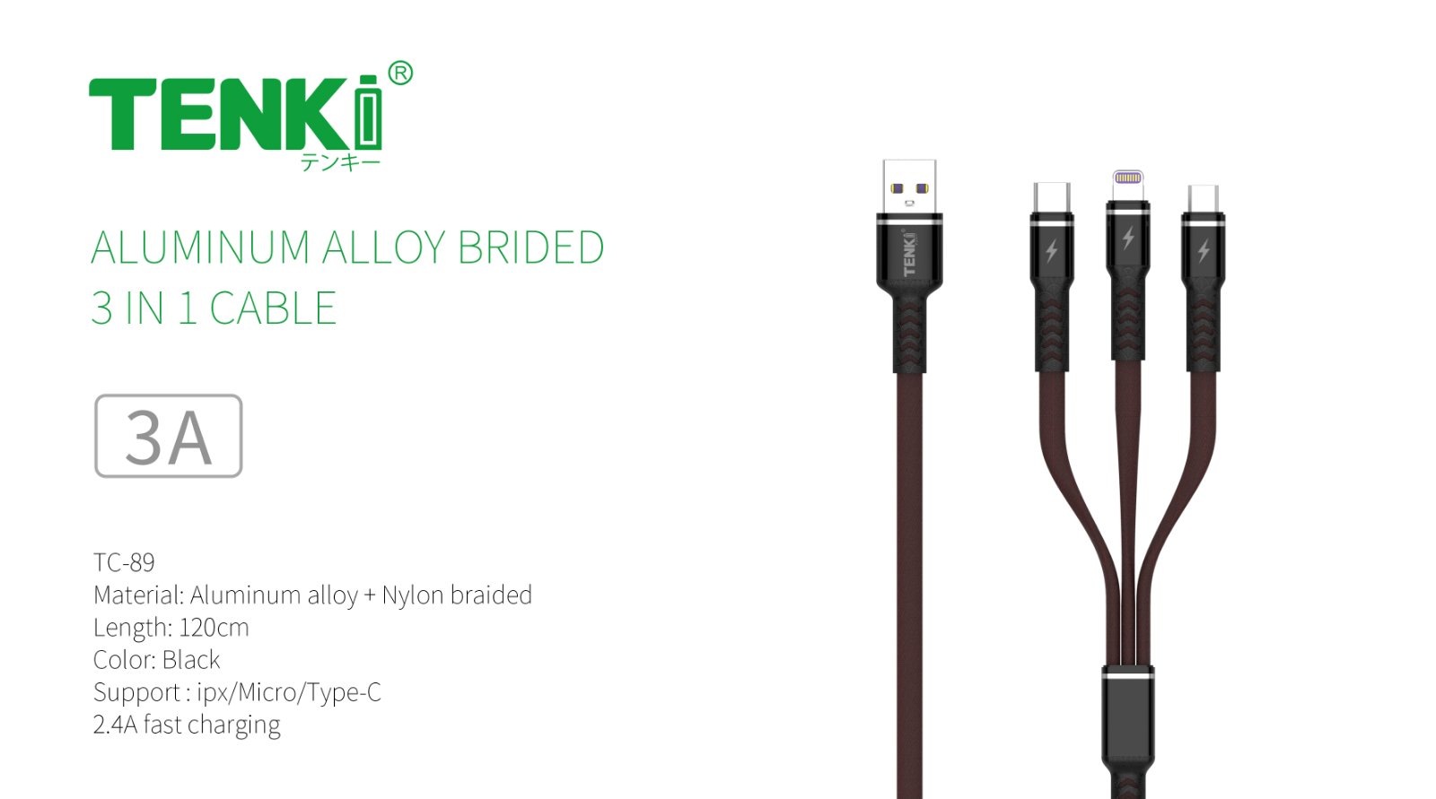 TENKI CABLE (3 IN 1) 89series TC-89 | Lazada PH