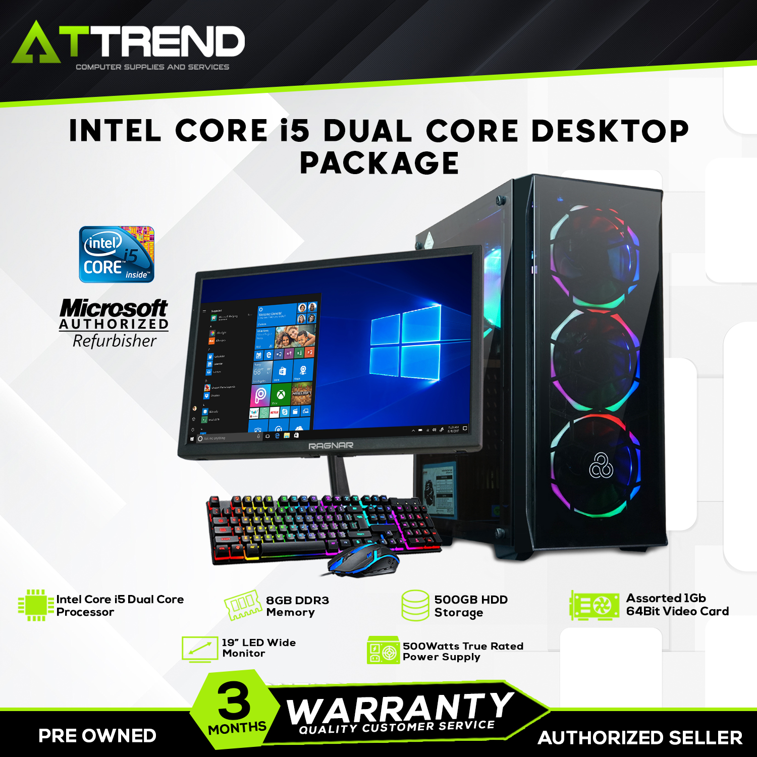 Core i5 Pc computer set | Intel Core i5 Dual Core 8GB RAM DDR3 500GB ...