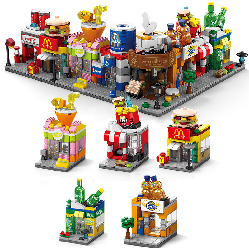 MATE Mini City Street View Building Blocks Toys Beautiful Mini 3D Model ...