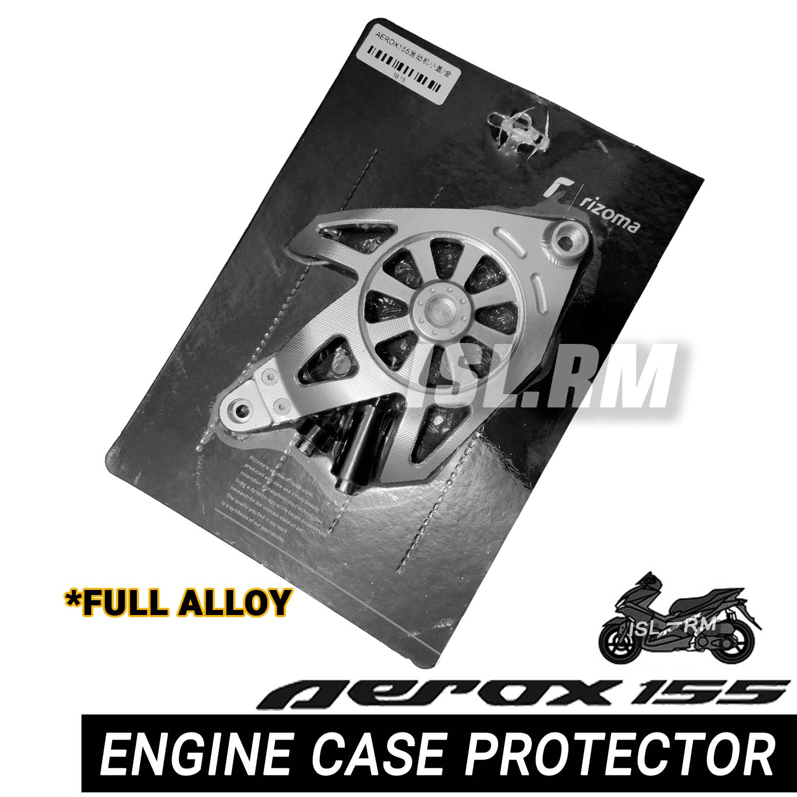 Aerox v1 Engine Case Protector Solid Full Alloy Plug and Play Silver ...