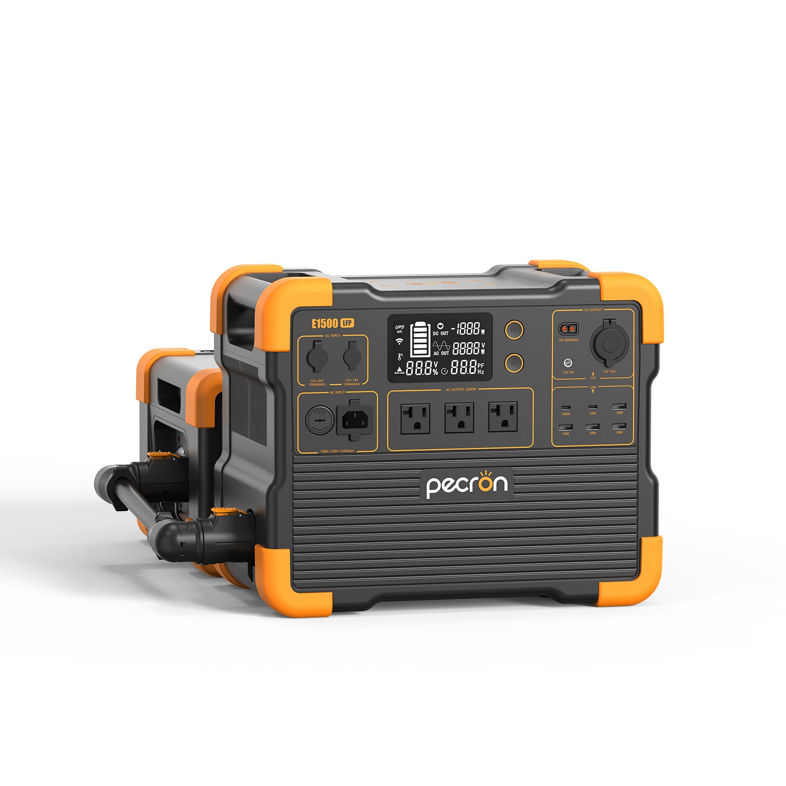 Pecron E1500LFP+EP3000 7680Wh/2200W Outdoor Portable Power Station ...