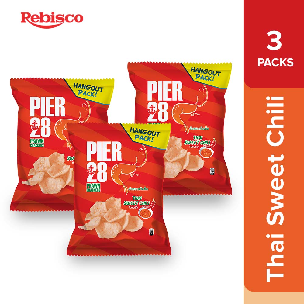 Pier 28 Prawn Crackers Thai Sweet Chili 65g x 3Pcs | Lazada PH