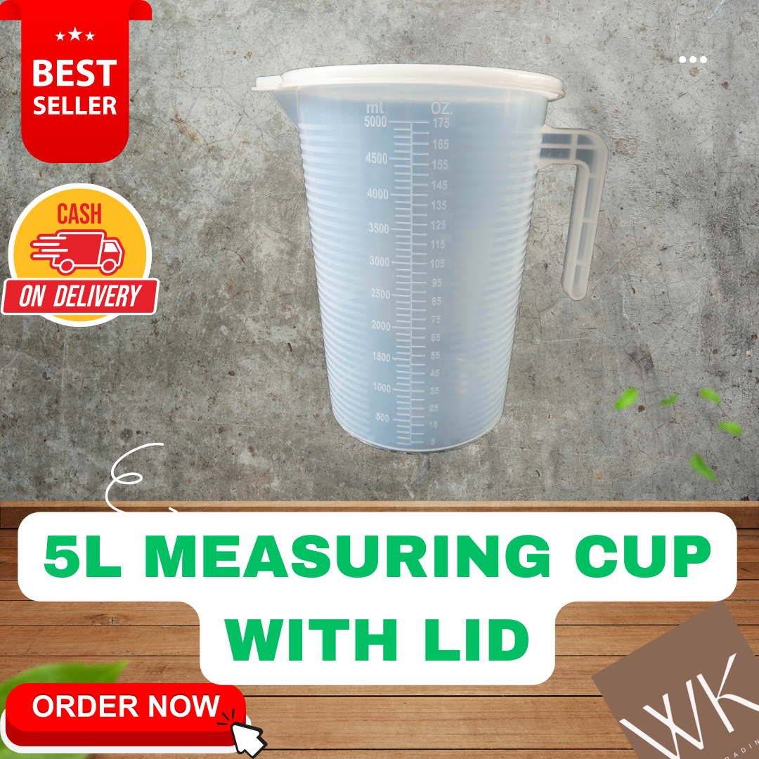 High Quality Plastic Measuring Pitcher with Lid Cover 5000ml 5 Liters ...