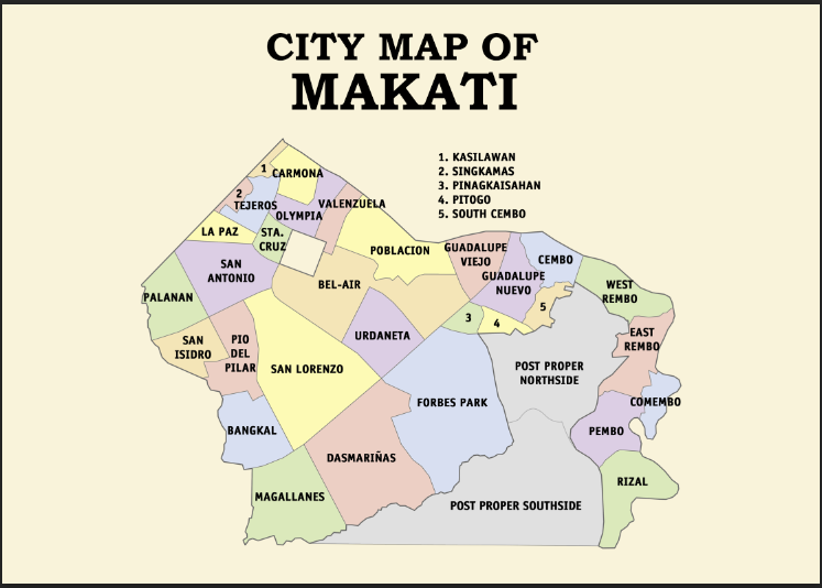 Makati City Map A4 Laminated Chart | Lazada PH