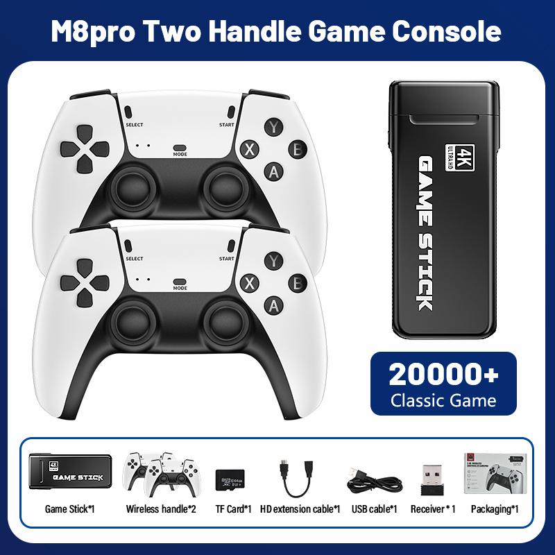 4K HD Video Game Console Wireless Dual Controller 16-bit built-in ...