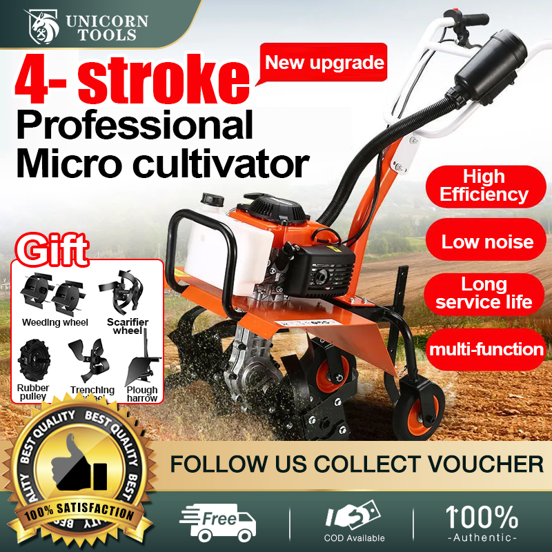 Unicorn Micro-tiller, plowing,Agricultural Garden Gasoline Small Rotary ...