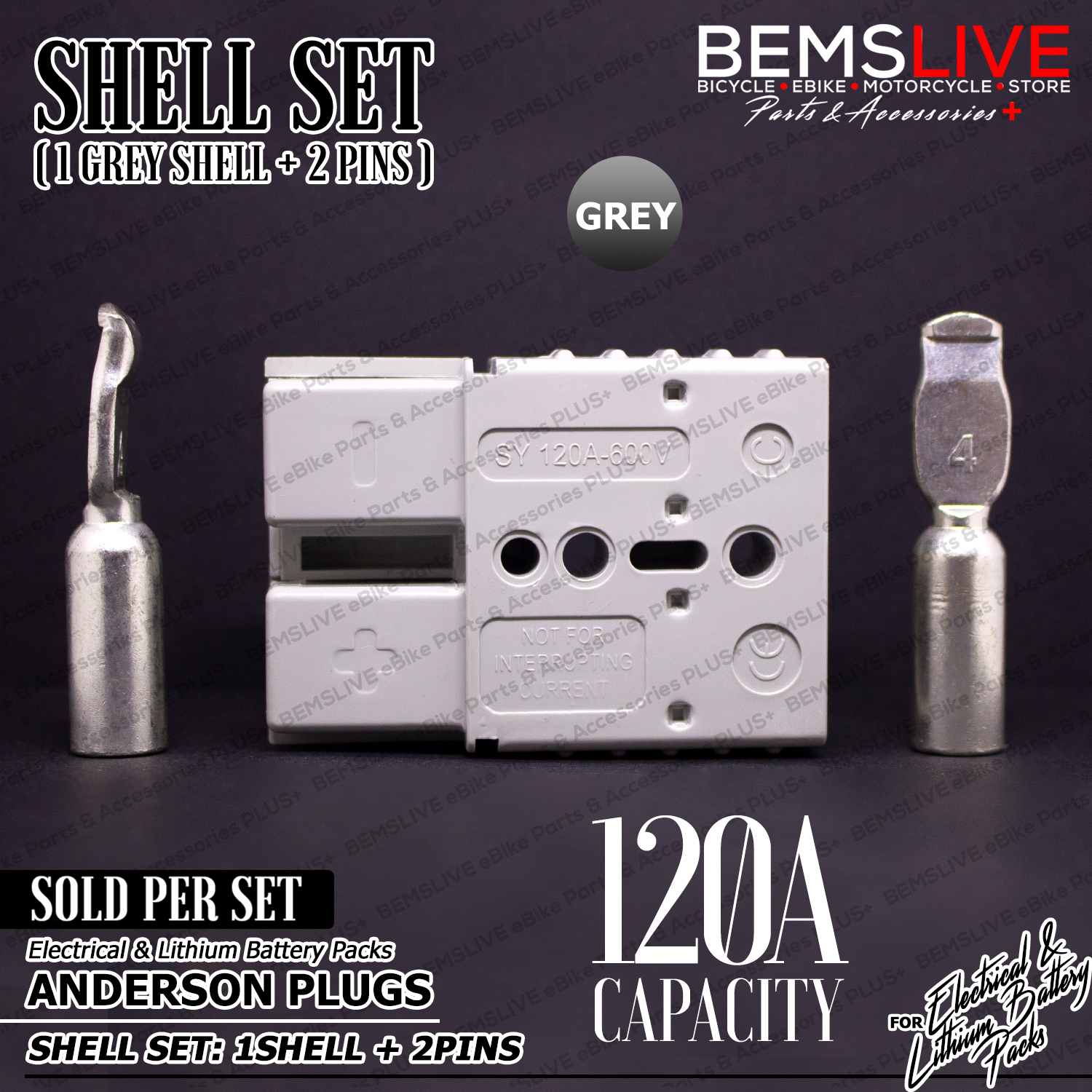 120A Grey ANDERSON Plug Connector 3 Choices of Order by BEMS (Anderson ...