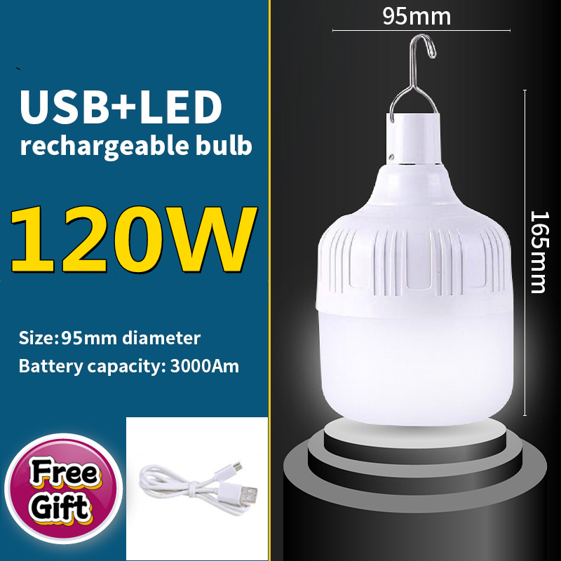 【BUY 1 TAKE 1】5 Mode USB Rechargeable light Waterproof Bulb Outdoor ...