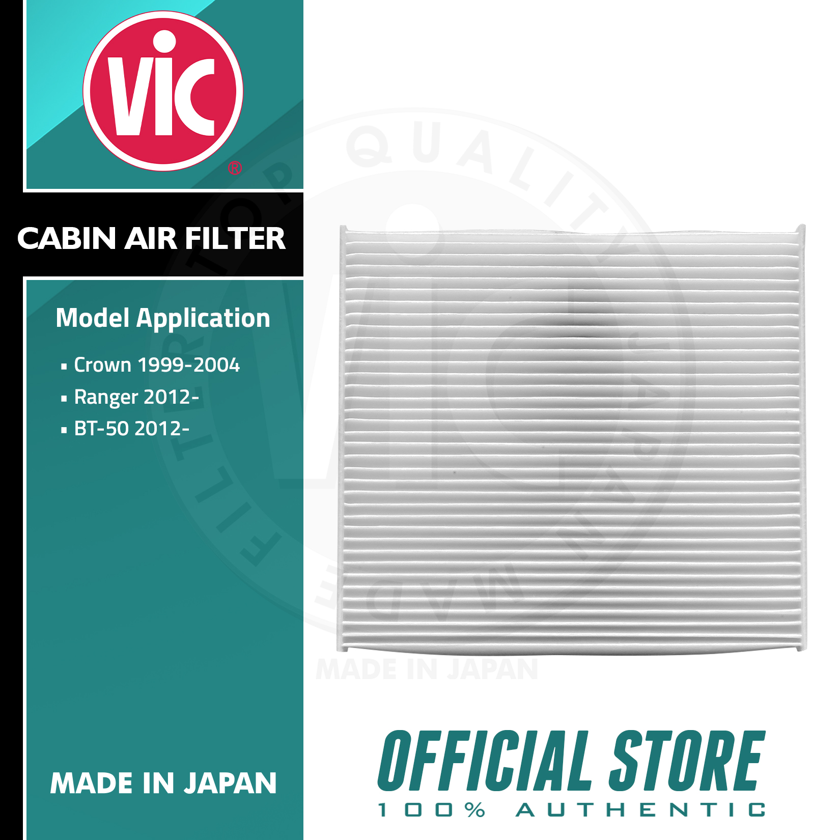 VIC Cabin Air Filter AC-106E for Toyota Crown, Ford Ranger, Mazda BT-50 ...