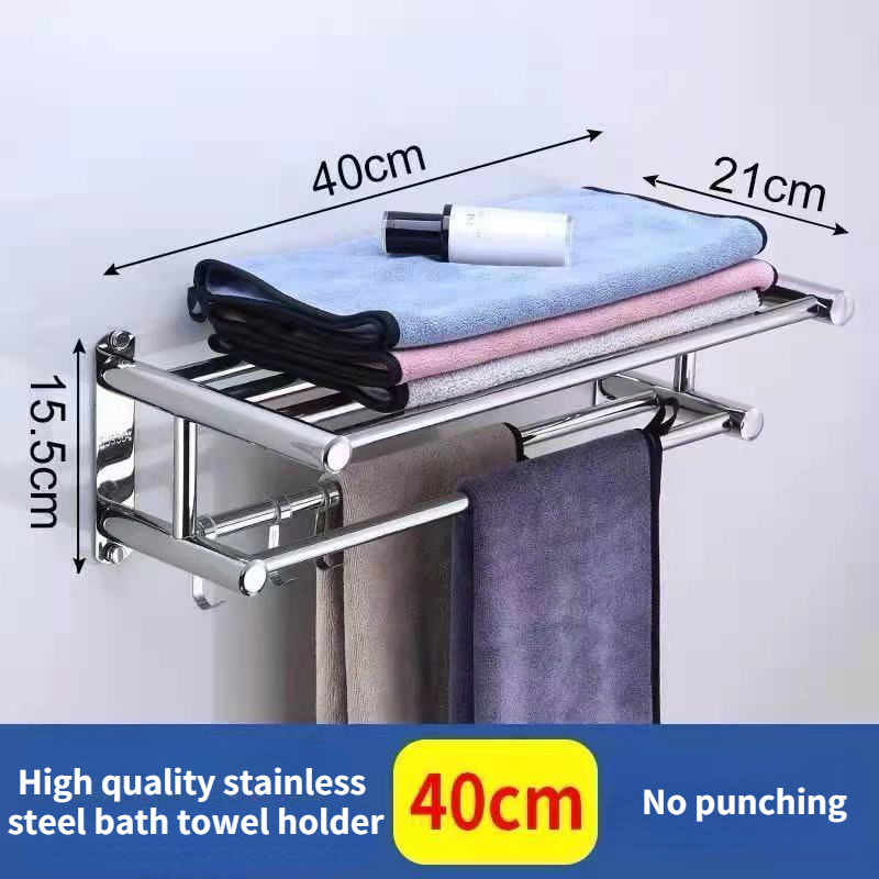 COD|Stainless Steel BATHROOM SINGLE RACK | Bathroom Towel Holder Wall ...