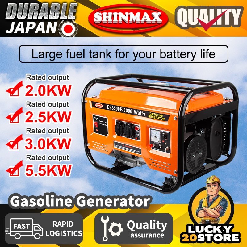 【SHINMAX】Portable Gasoline Generator For Home 220V60HZ Double Protection System High Efficiency ...
