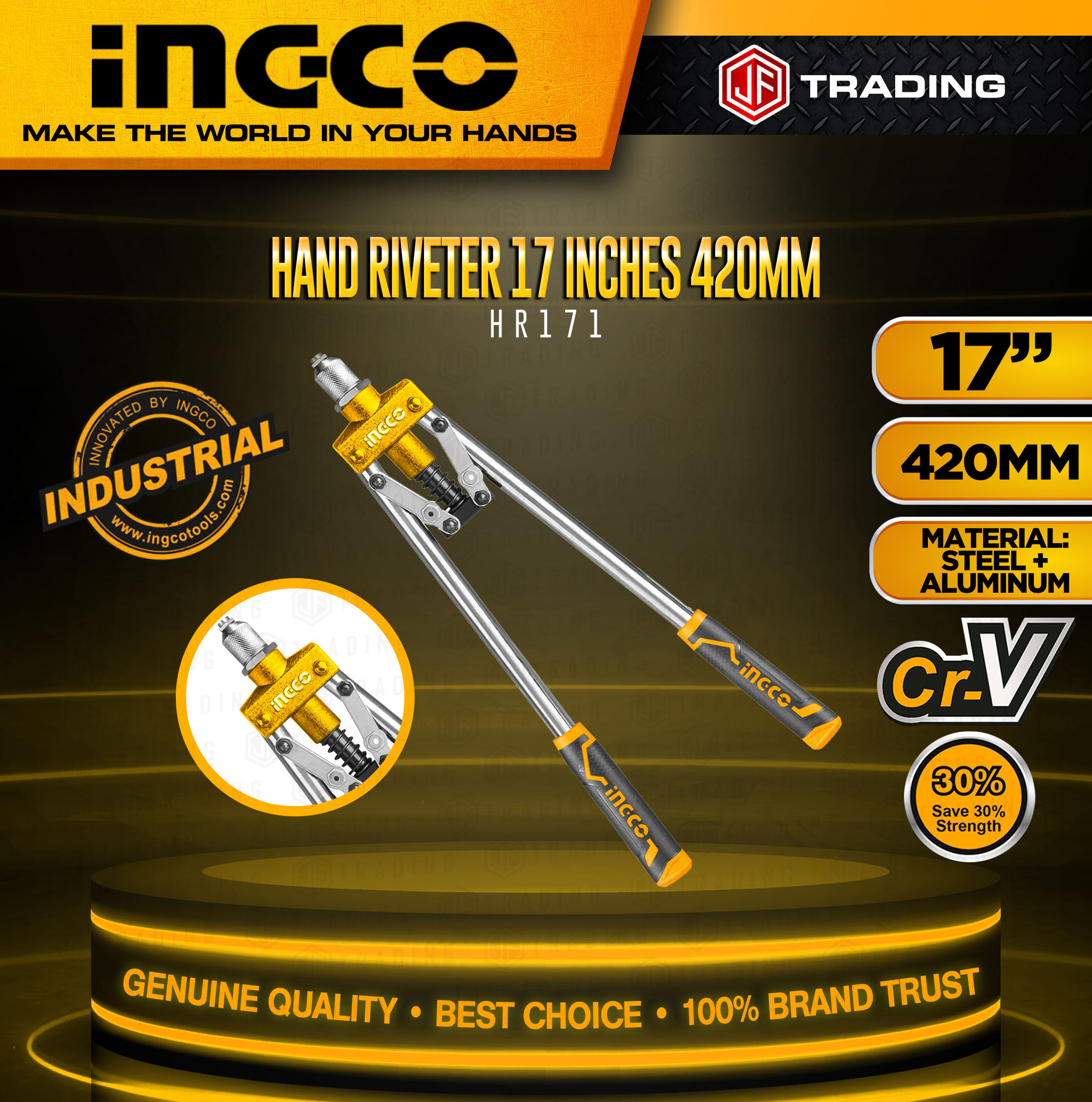 INGCO HAND RIVETER 17 INCHES 420MM HR171♦JF TRADING♦ | Lazada PH