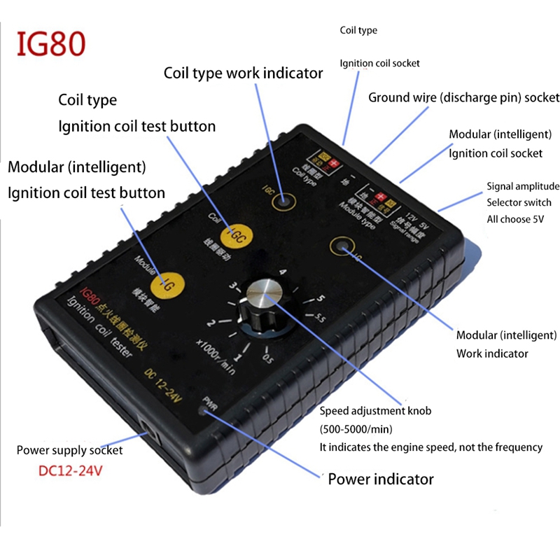 Automobile IG80 Ignition Coil Tester Car Gas Oil Petrol Vehicle Natural ...