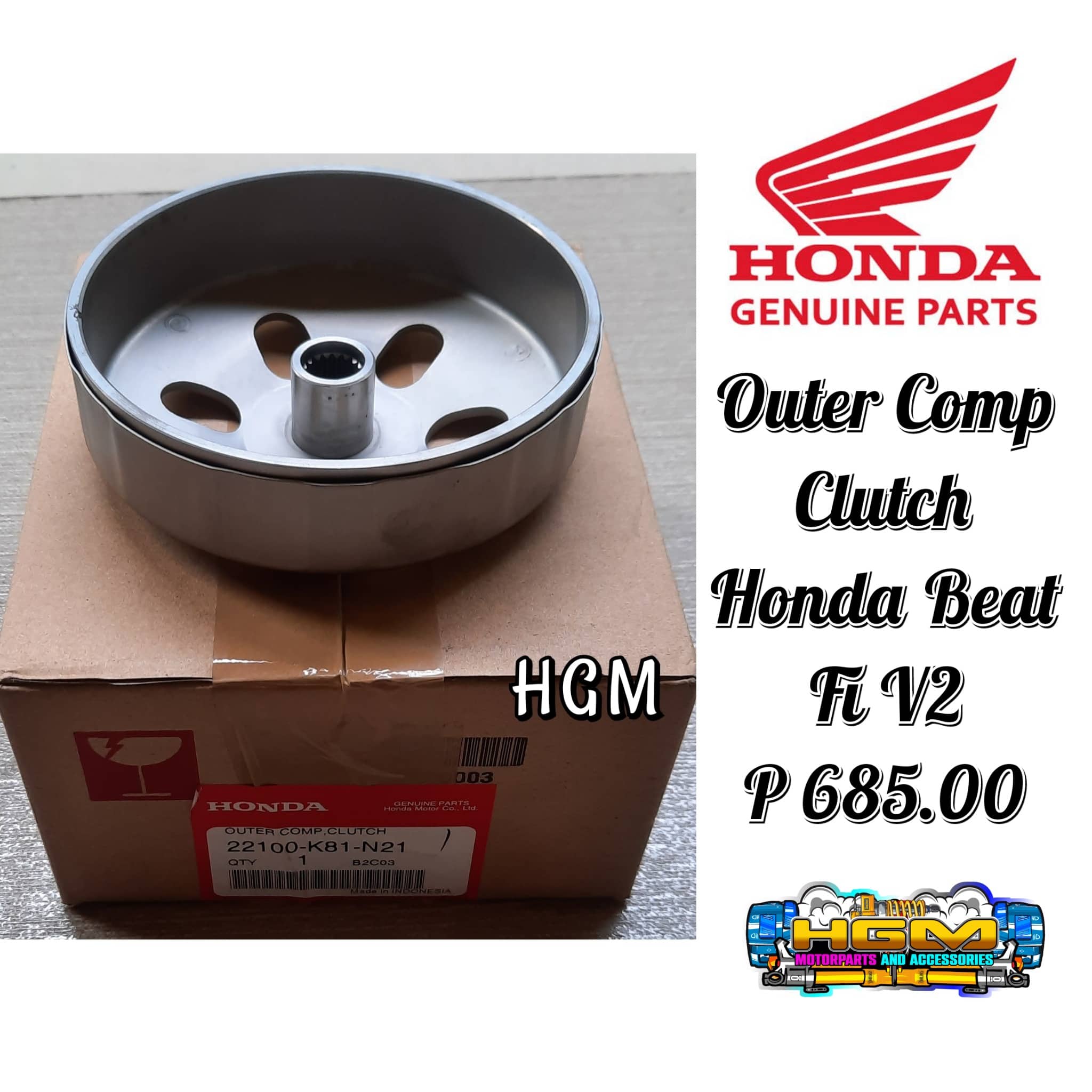 CLUTCH OUTER COMP HONDA BEAT Fi V2 (GENUINE: 22100-K81-N21) | Lazada PH