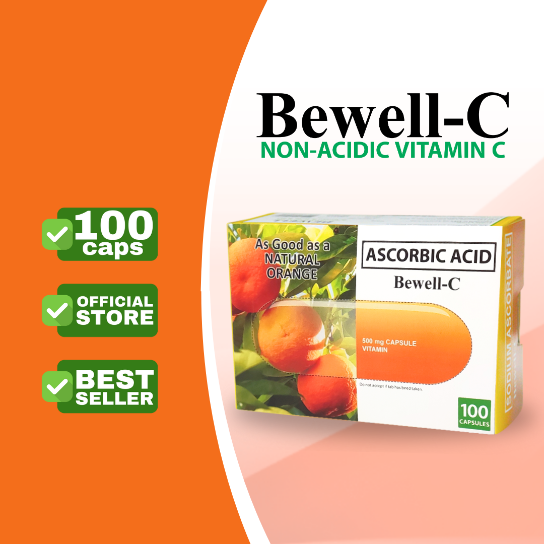 Bewell-C Non- Acidic Vitamin C supplement 500mg Capsules Box of 100 ...