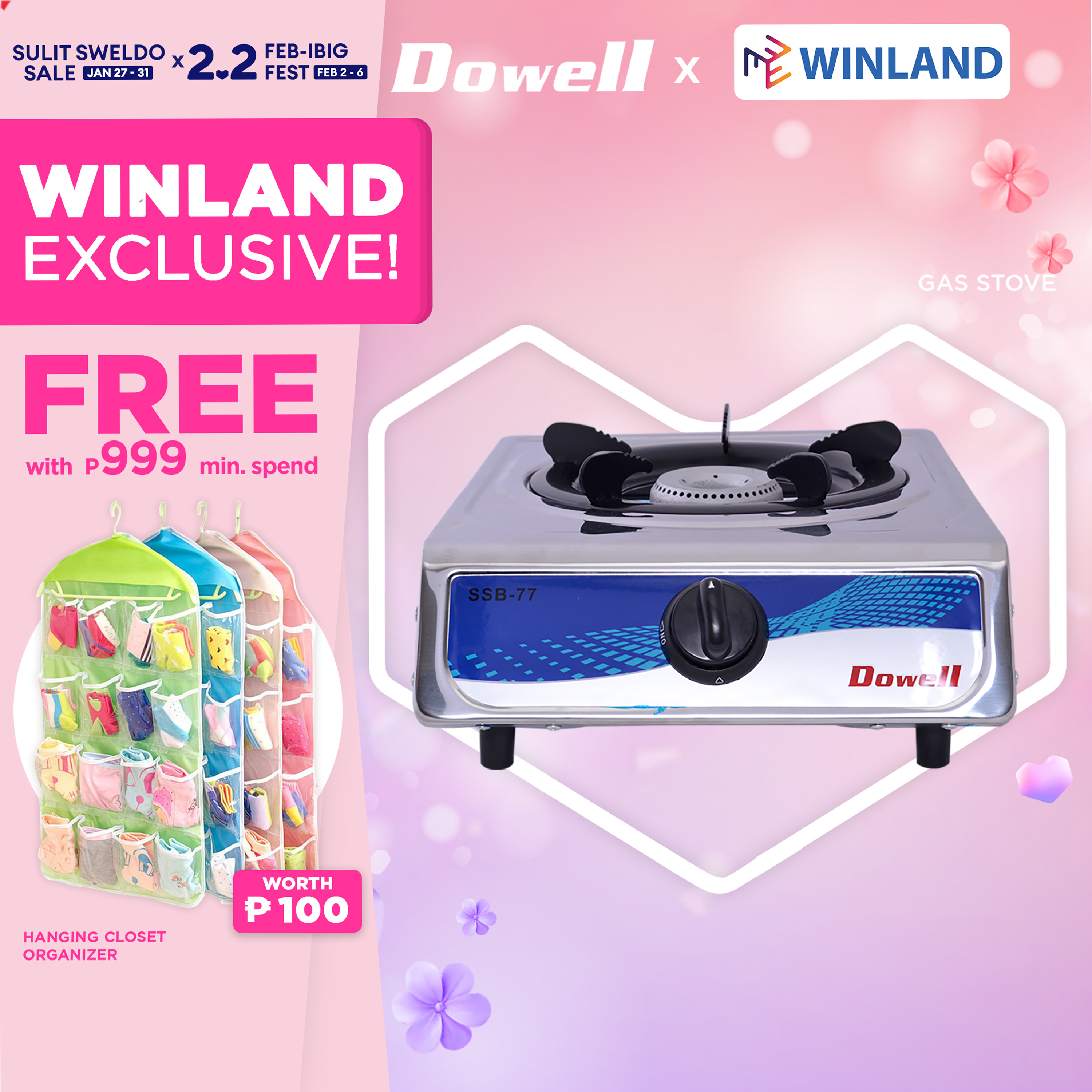 DOWELL by Winland Single Burner Stove with Stainless Steel Body SSB-77 ...