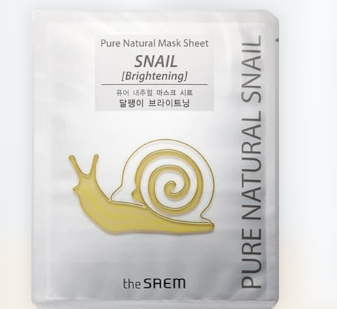 Pure Natural Mask Sheet SNAIL BRIGHTENING Pure Natural Snail by Saem ...