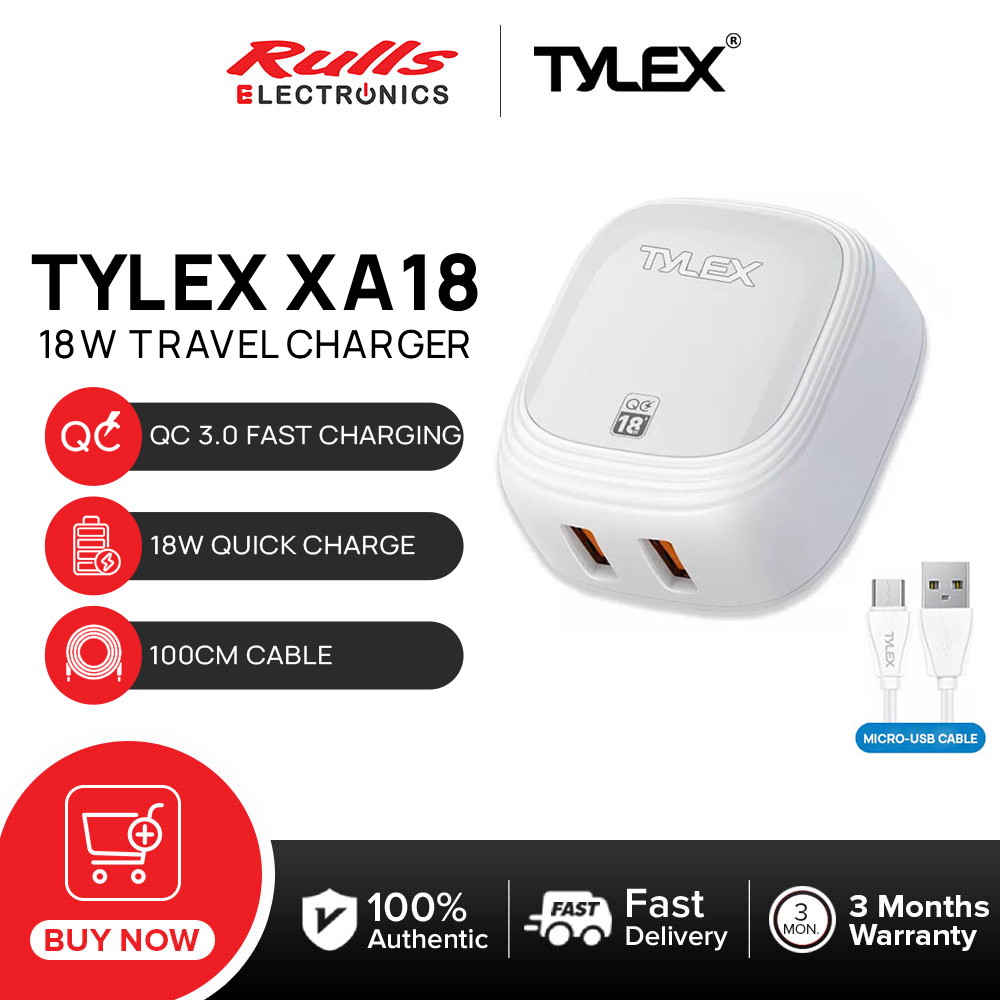 TYLEX XA18 18W Fast Travel Charger | with Free Type-C / Micro-USB Cable ...