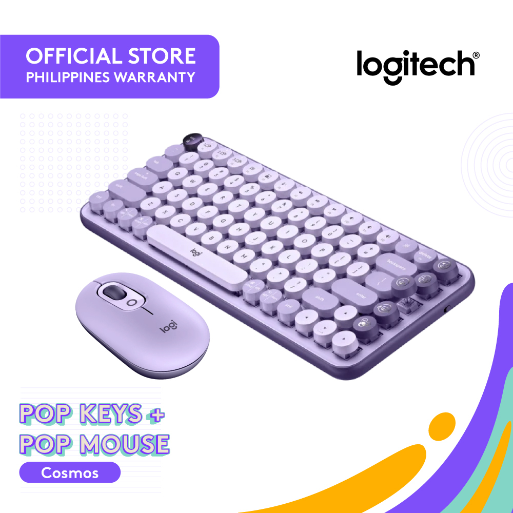 Logitech Pop Wireless Mouse + Pop Keys Mechanical Keyboard Multi-Device ...