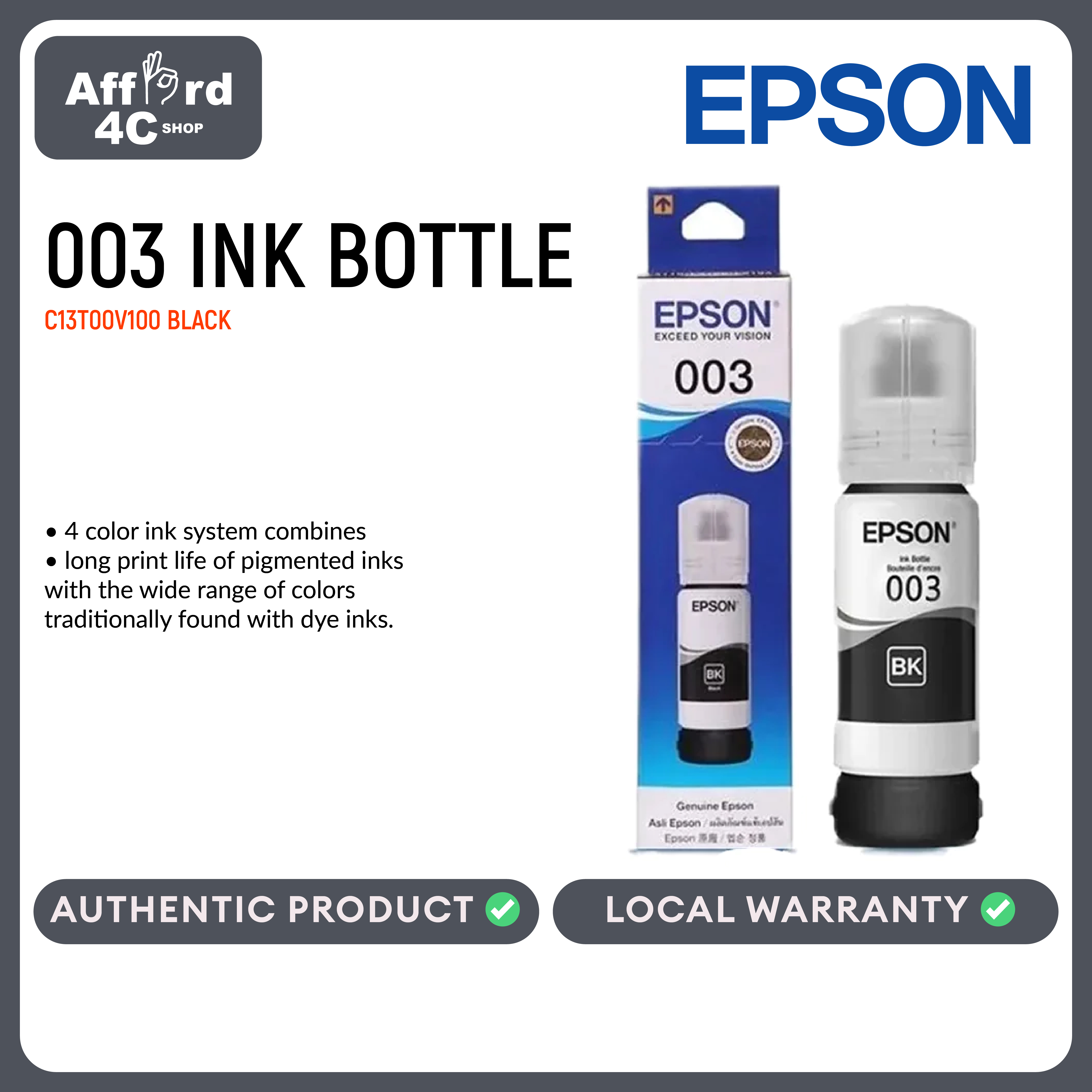 EPSON 003 Genuine Ink Bottle | Lazada PH